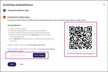 Enrolling Android devices