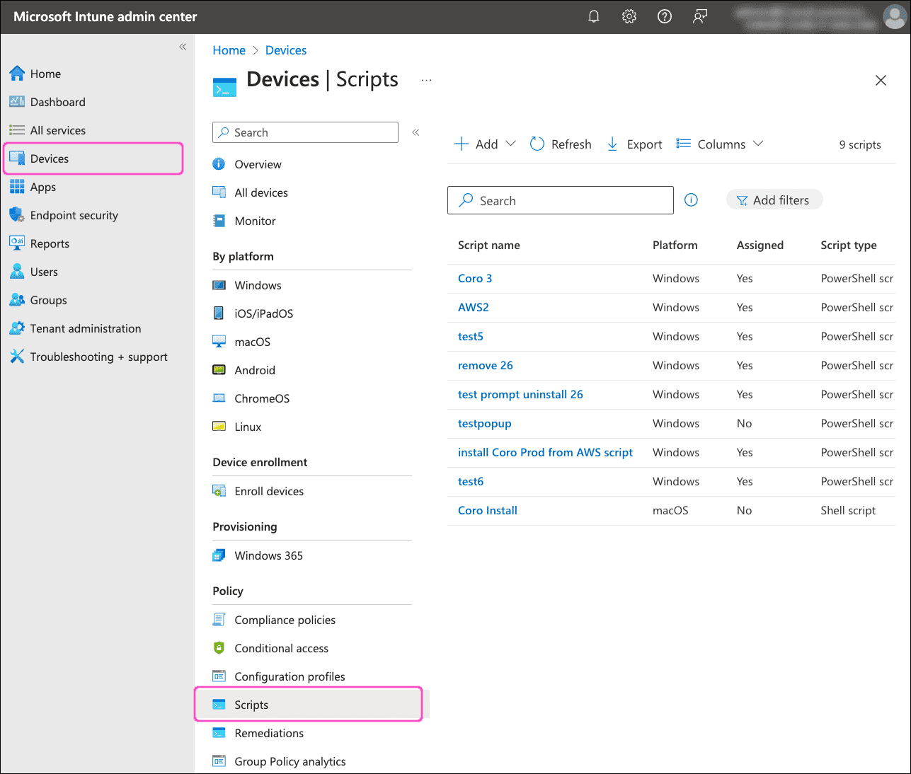 Deploying Coro to macOS devices with Microsoft Intune