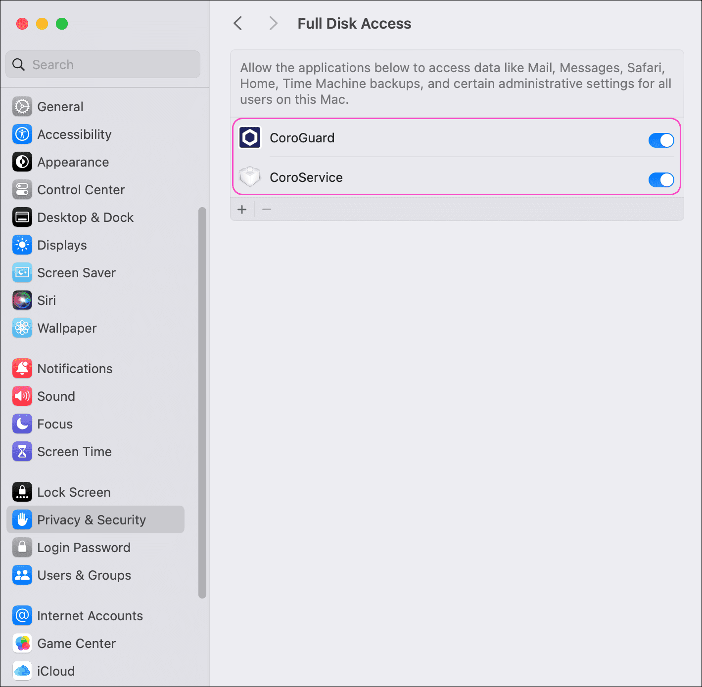 Deploying Coro on macOS devices