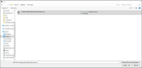 Endpoint Security allowlist and blocklist