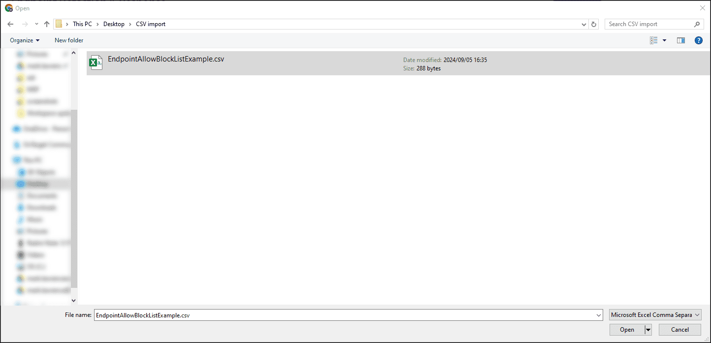 Endpoint Security allowlist and blocklist