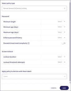 Remote password and session locking