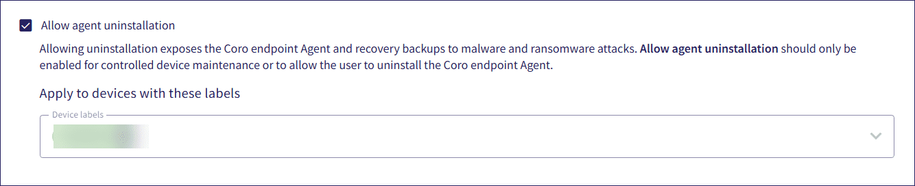 Device protection settings