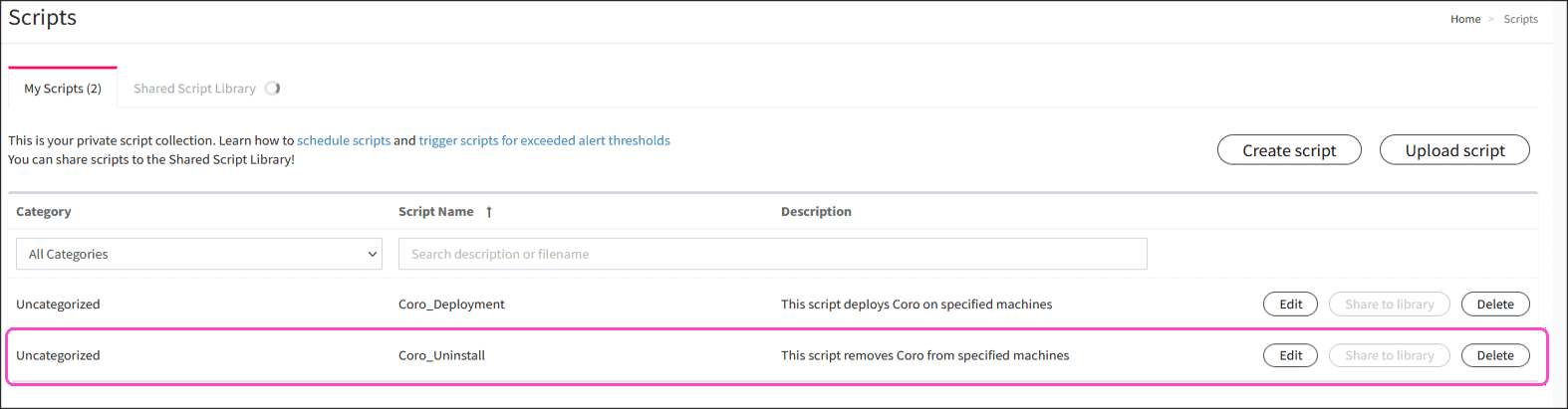 Deploying and uninstalling the Coro Agent via Atera