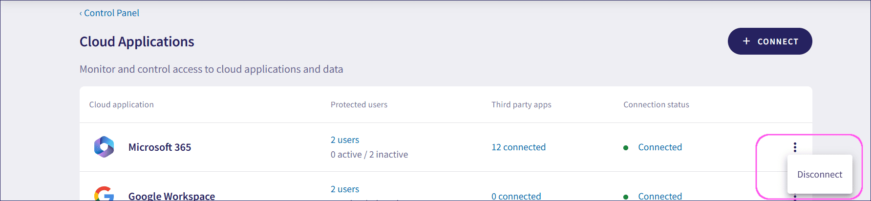 Connecting and disconnecting your Microsoft 365 app