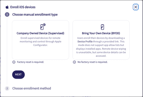 Enrolling iOS and iPadOS devices