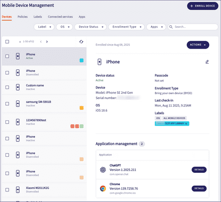Managing enrolled devices