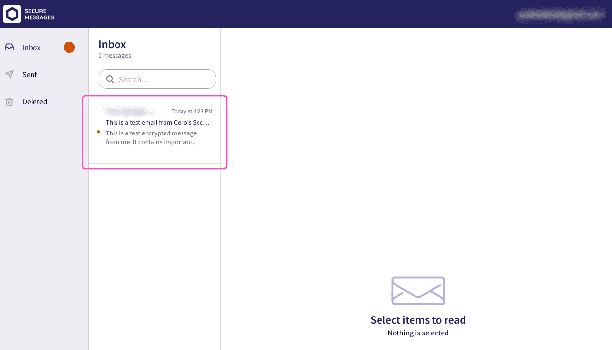 Reading secure messages from Coro