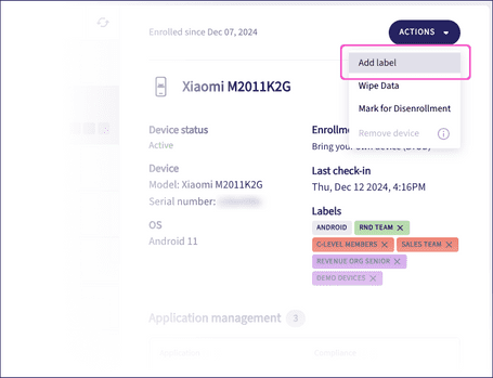 Managing enrolled devices
